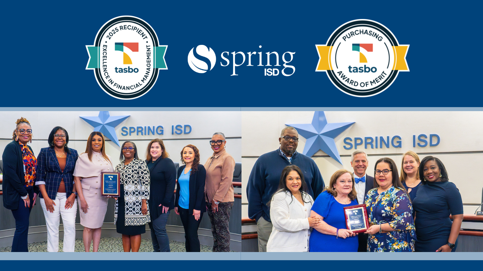 Spring ISD's Finance and Procurement services team honored with dual TASBO Awards - Spring ISD ...